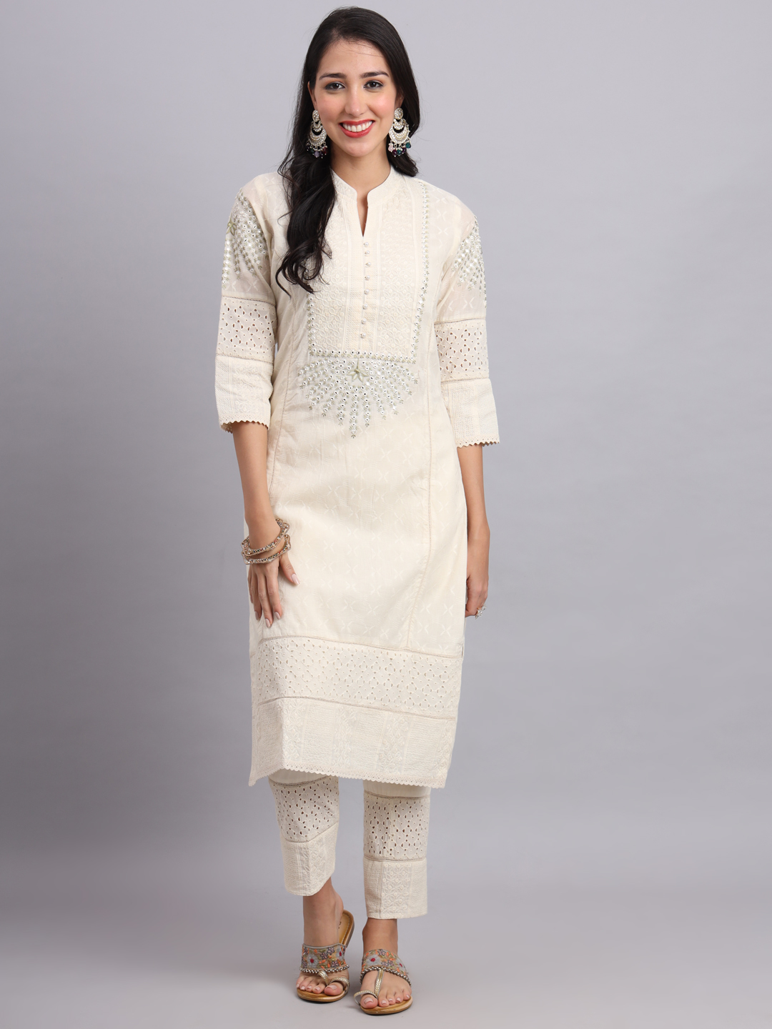 Rooh-e-Chikan Kurta Set – Elegant Lucknowi Chikankari Suit